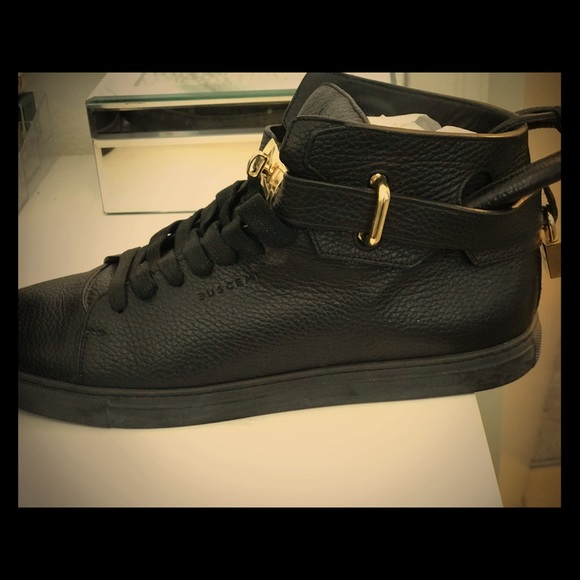 Buscemi | Shoes | Buscemi Black 0mm Gold Pad Lock Mid Top | Poshmark